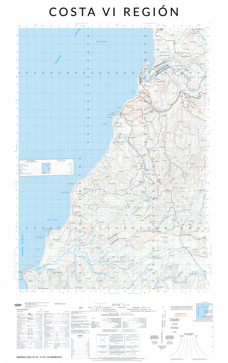 Costa de la VI Región – Carta Topográfica IGM – MAPAS DEL SUR
